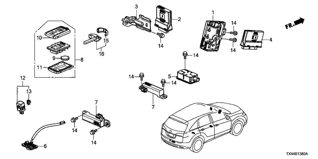 72147-TX4-A11 - Genuine Acura Fob Assy., Entry Key