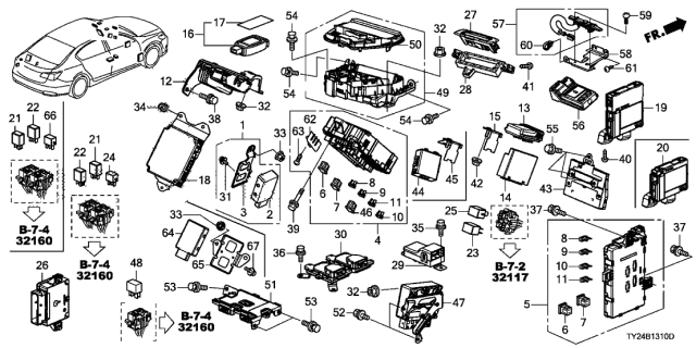 38370-TZ3-A01 Genuine Acura Unit Assembly, 2-Way X