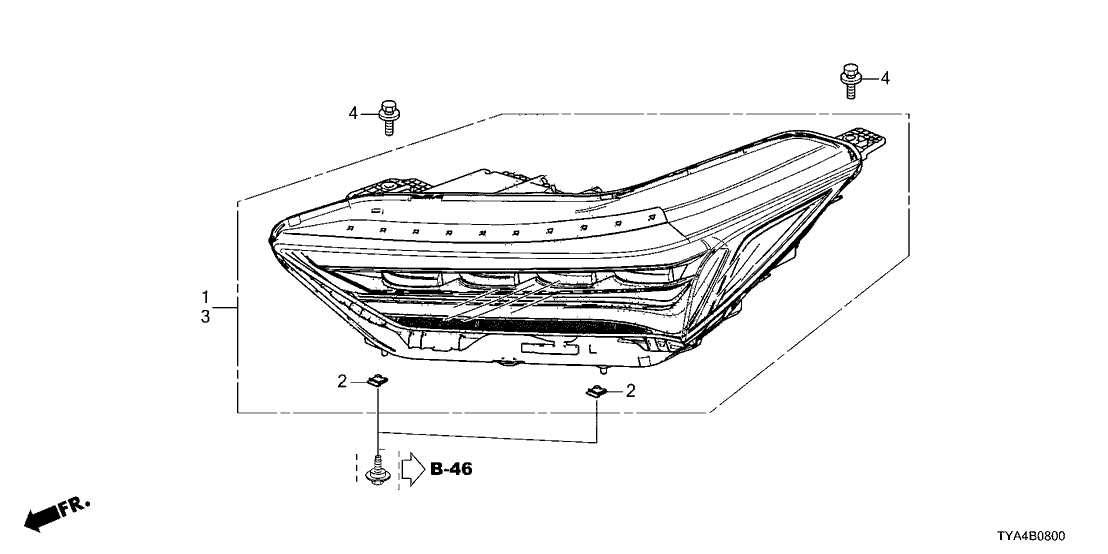 33100-TYA-A01 Genuine Acura Right Headlight Assembly