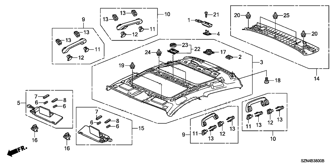 83240-SNA-A01ZD - Genuine Acura Grab Rail Assy. *NH556L* (GRAY)