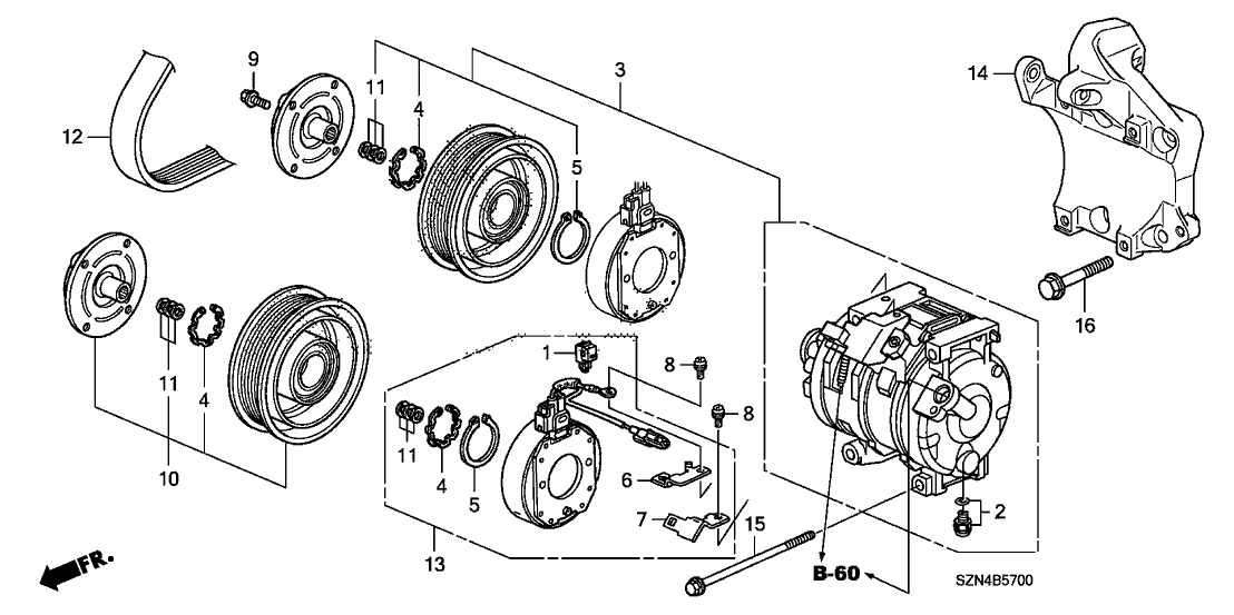 38920-RCA-A01 - Genuine Acura Belt, Compressor (Bando)
